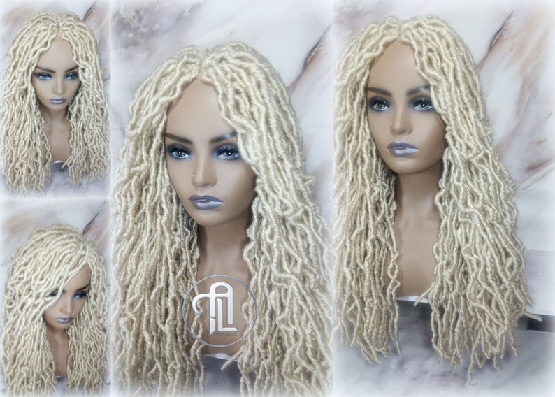 Nu Locs Distressed Soft Locs Platinum Blonde Braided Wig Gypsy Bohemian ...