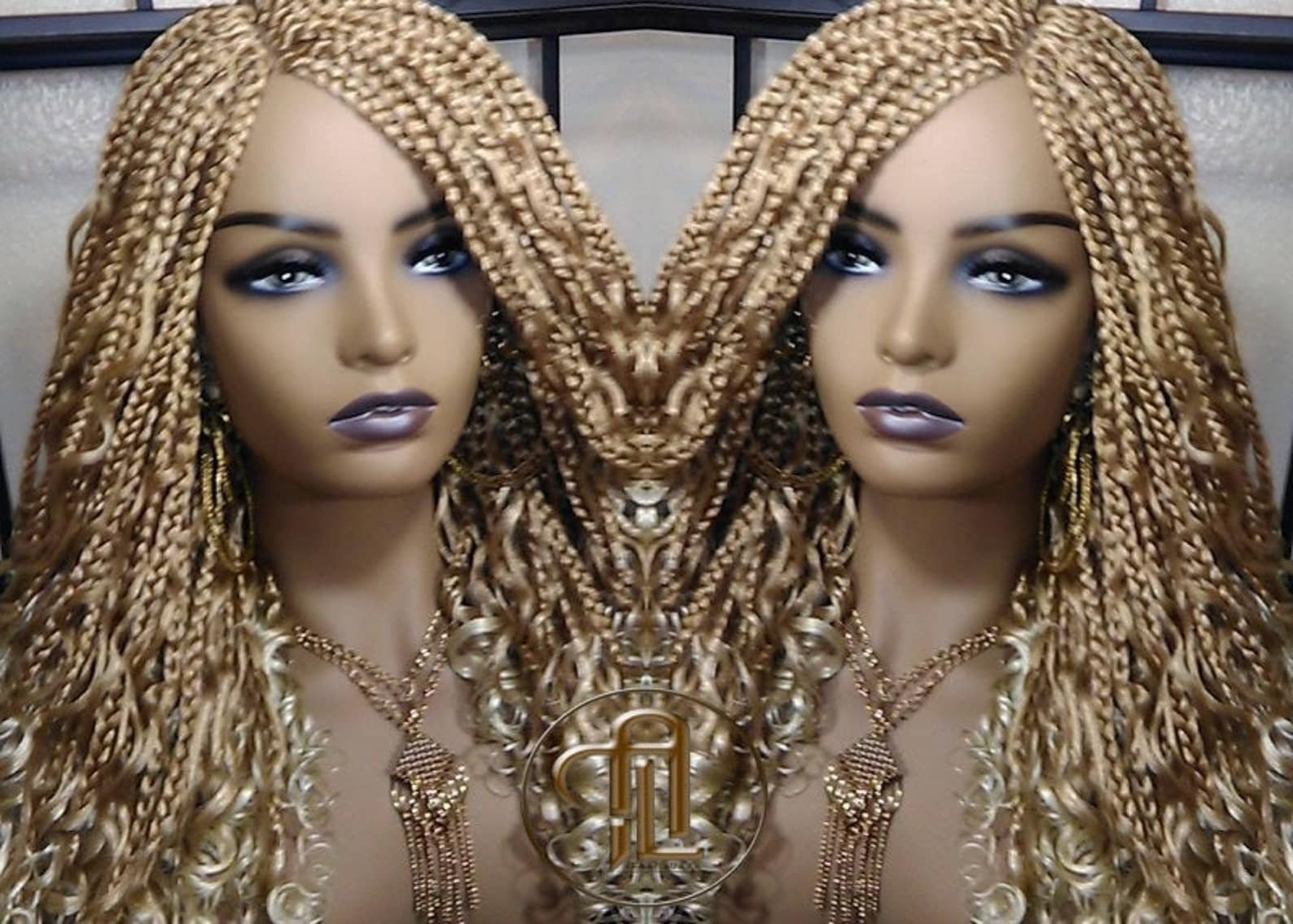 Box Braid Boho Short Curly Wig 14' in Blonde 27 613 Mix - Etsy