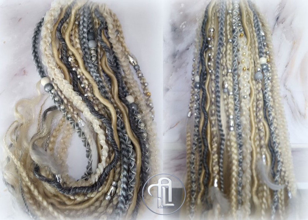 Ponytail Hair Fall Extensions Blonde 613 Grey Silver Elements Accents ...