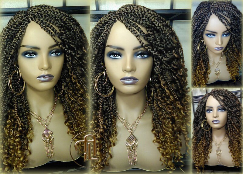 Box Braid Boho Short Curly Wig 14in Brown Auburn 30 27 Honey - Etsy