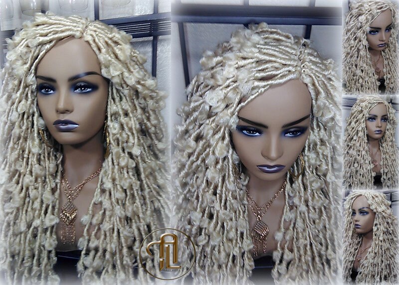 Butterfly Locs Platinum Blonde 613 Braided Wig Large Long - Etsy