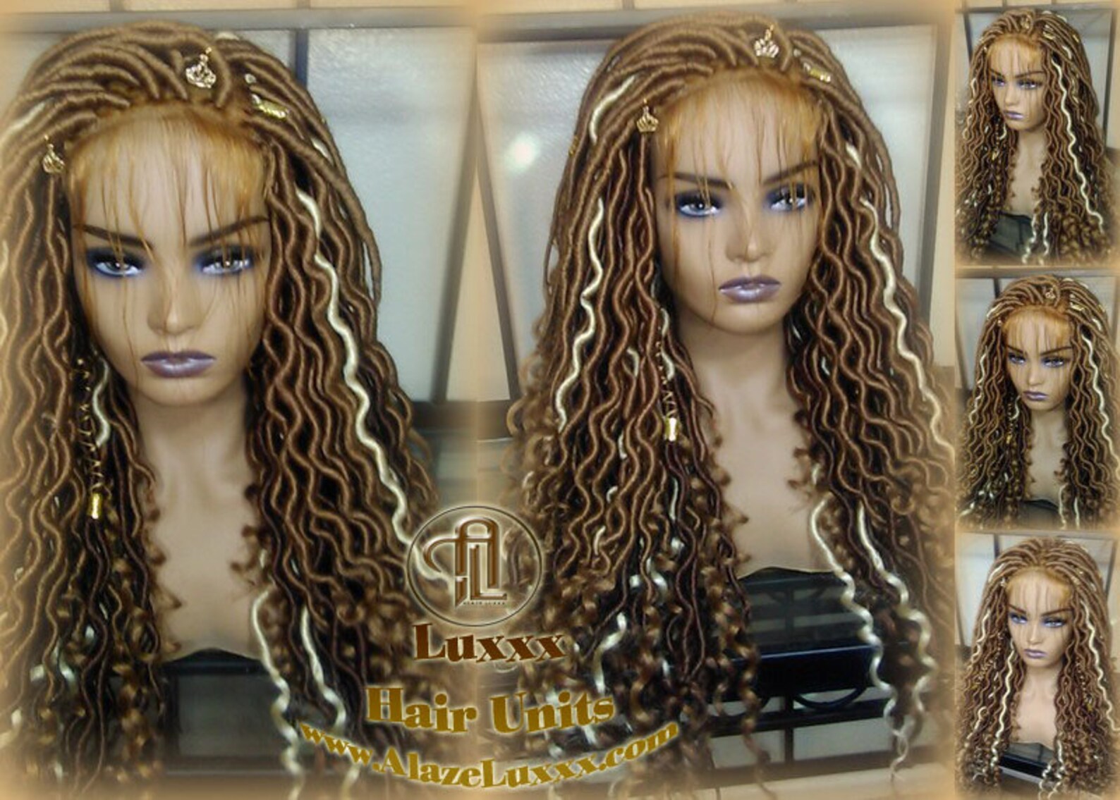 Honey Platinum Blonde Goddess Faux Gypsy Bohemian Boho Loc Wig Blonde ...