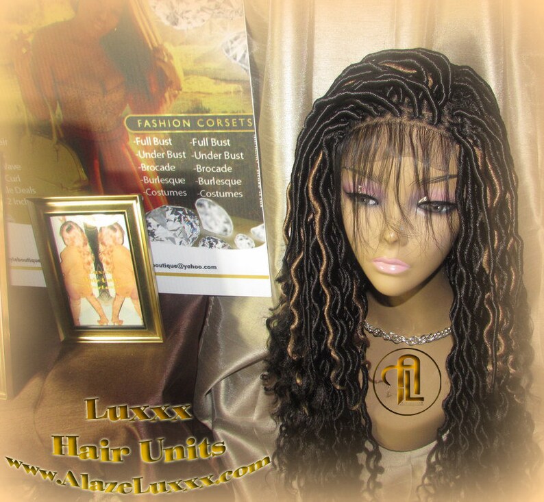 Faux Locs Synthetic Goddess LONG 4x4 Lace Closure W Baby Hairs Dread ...