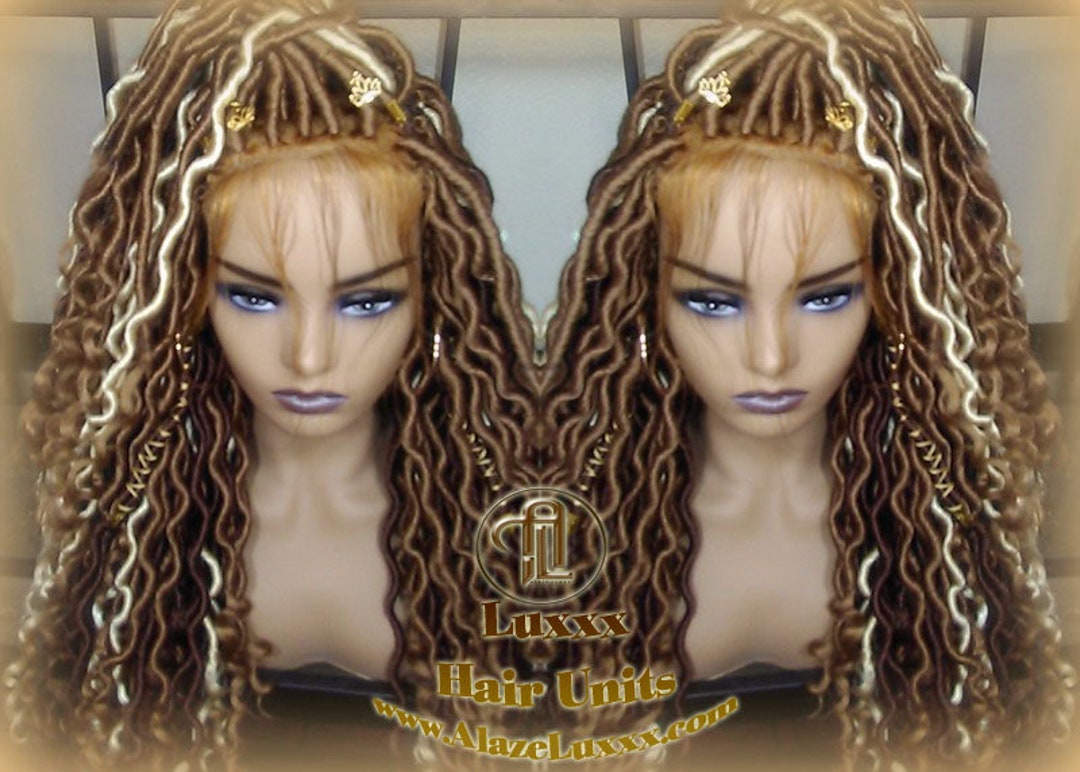 Honey Platinum Blonde Goddess Faux Gypsy Bohemian Boho Loc Wig Blonde ...