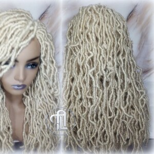 Nu Locs Distressed Soft Locs Platinum Blonde Braided Wig Gypsy Bohemian ...