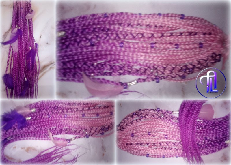 Ponytail Hair Fall Extensions Pink Ombre Purple Elements - Etsy