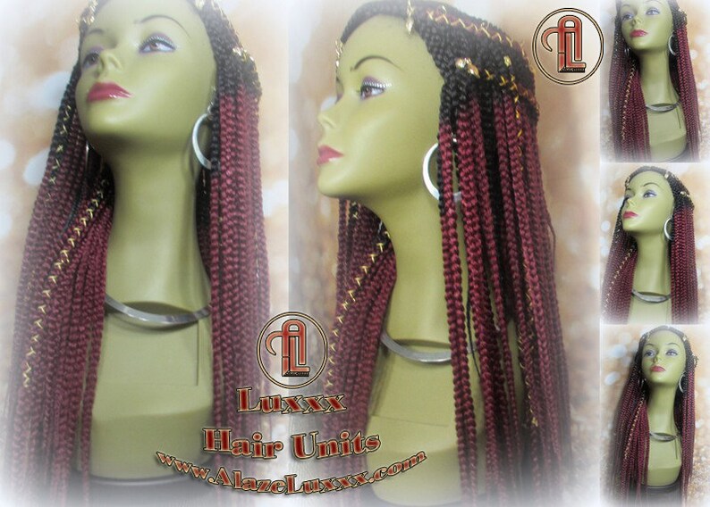 Red Ombre Lemonade Fulani Cornrow Braid Wig French Braids Feed - Etsy