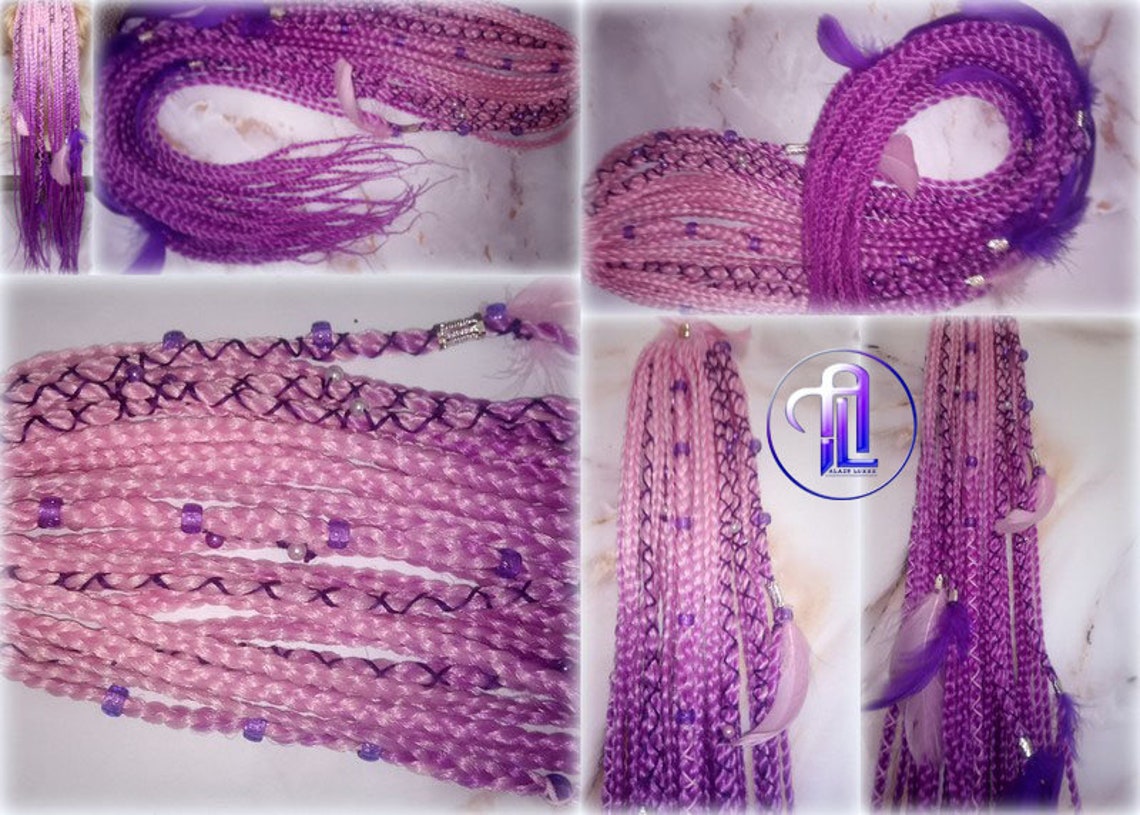 Ponytail Hair Fall Extensions Pink Ombre Purple Elements - Etsy