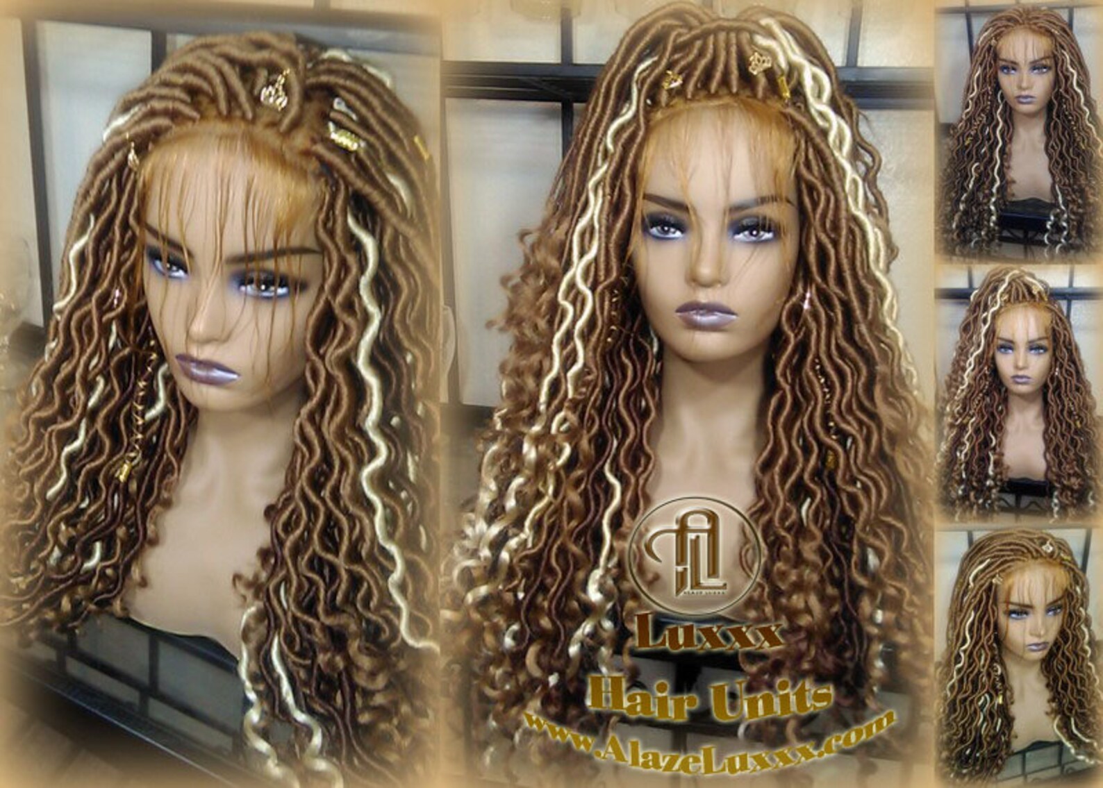 Honey Platinum Blonde Goddess Faux Gypsy Bohemian Boho Loc Wig Blonde ...