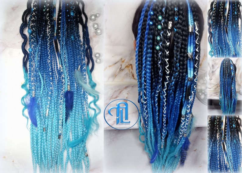 Blue Rave Ponytail Anime Cosplay Birthday Party Galaxy - Etsy