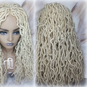 Nu Locs Distressed Soft Locs Platinum Blonde Braided Wig Gypsy Bohemian ...