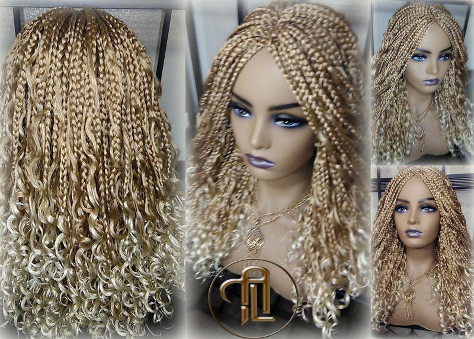 14 in Box Braid Boho Short Curly Wig Blonde 27 613 Mix Ombre - Etsy