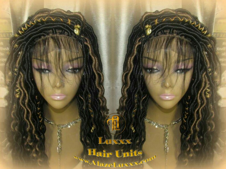 Faux Locs Synthetic Goddess LONG 4x4 Lace Closure W Baby Hairs Dread ...