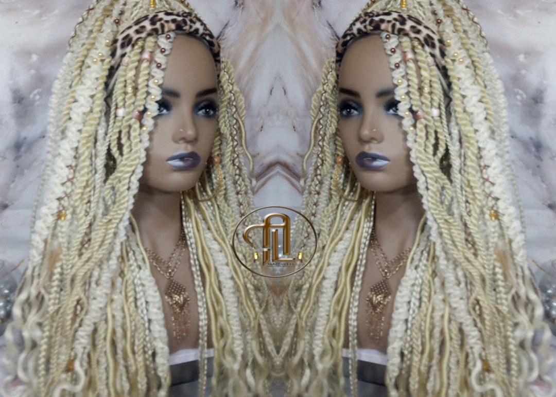 Headband Wig Blonde 613 Braids Dreads Mix Set Twist Soft Crochet Boho ...