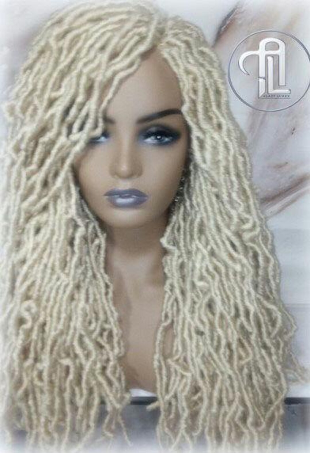 Nu Locs Distressed Soft Locs Platinum Blonde Braided Wig Gypsy Bohemian ...