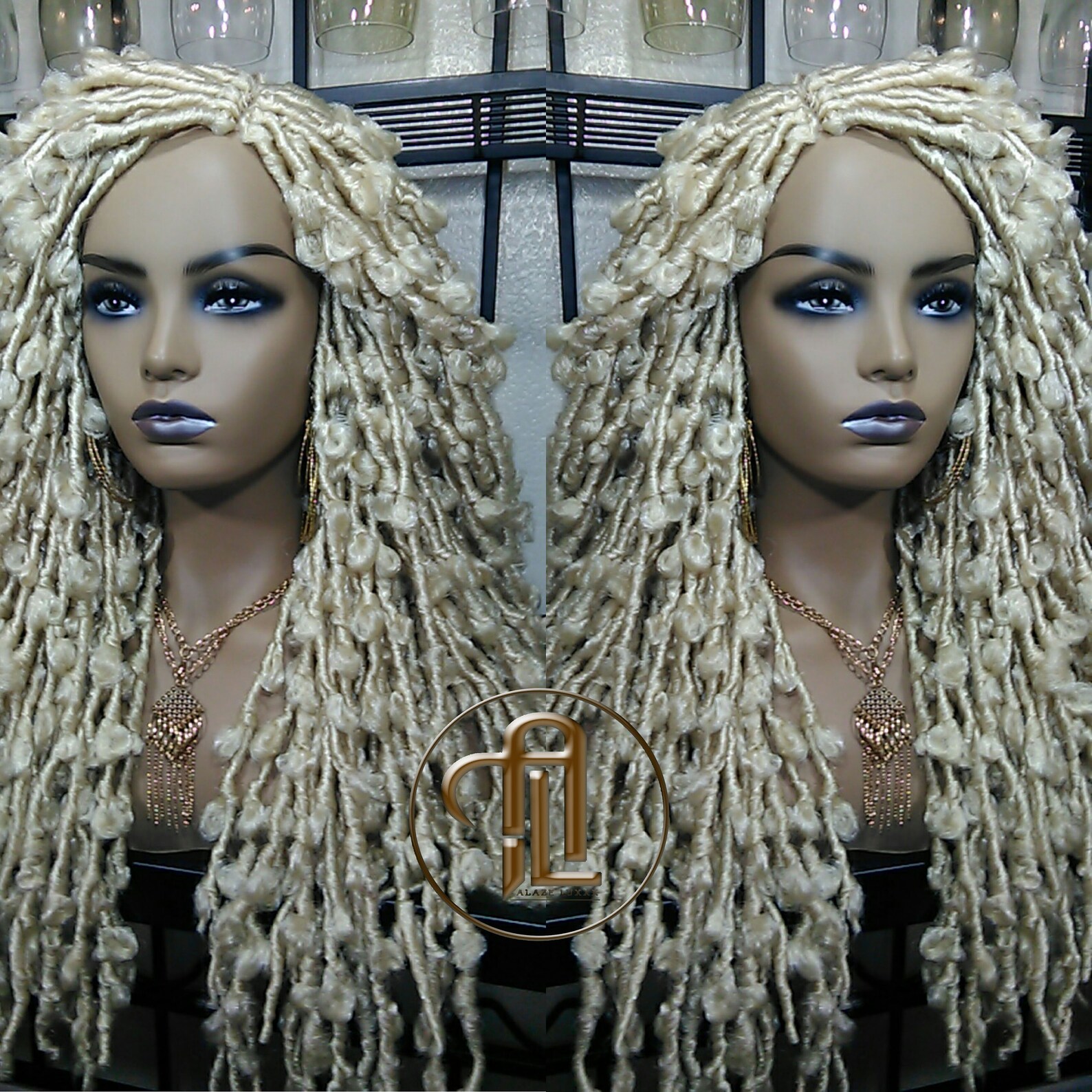 Butterfly Locs Platinum Blonde 613 Braided Wig Large Long Gypsy ...