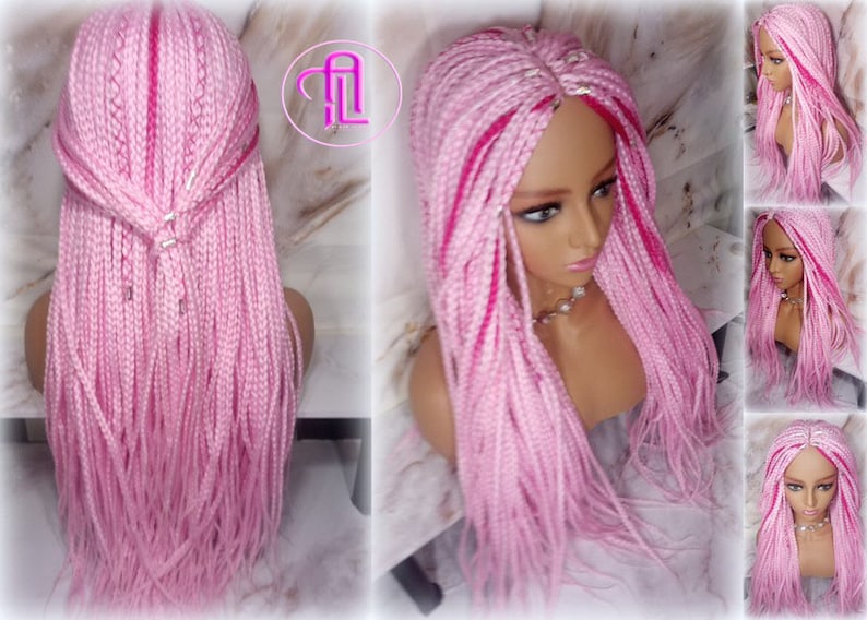 Light Pink Hot Pink Mermaid Box Braids Braided Synthetic Hair - Etsy