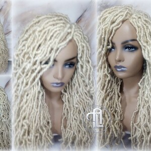 Nu Locs Distressed Soft Locs Platinum Blonde Braided Wig Gypsy Bohemian ...