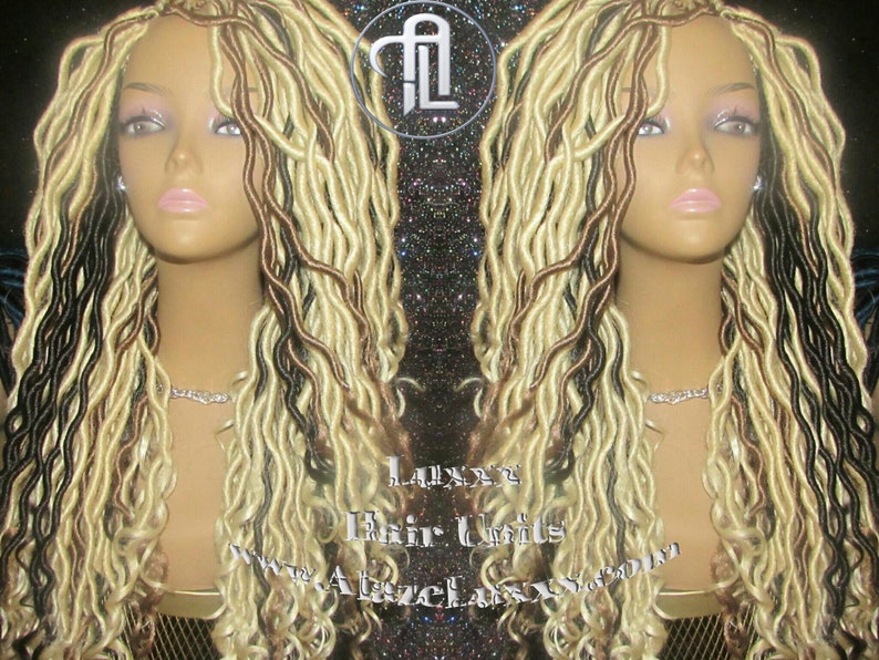 Platinum Blonde Gypsy Bohemian Boho Goddess Faux Dread Locs Wig Unit ...