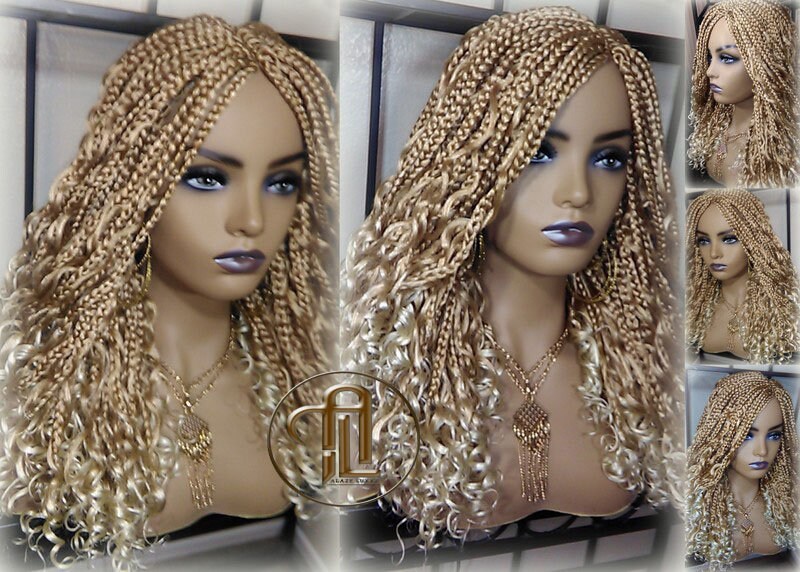 14 in Box Braid Boho Short Curly Wig Blonde 27 613 Mix Ombre - Etsy