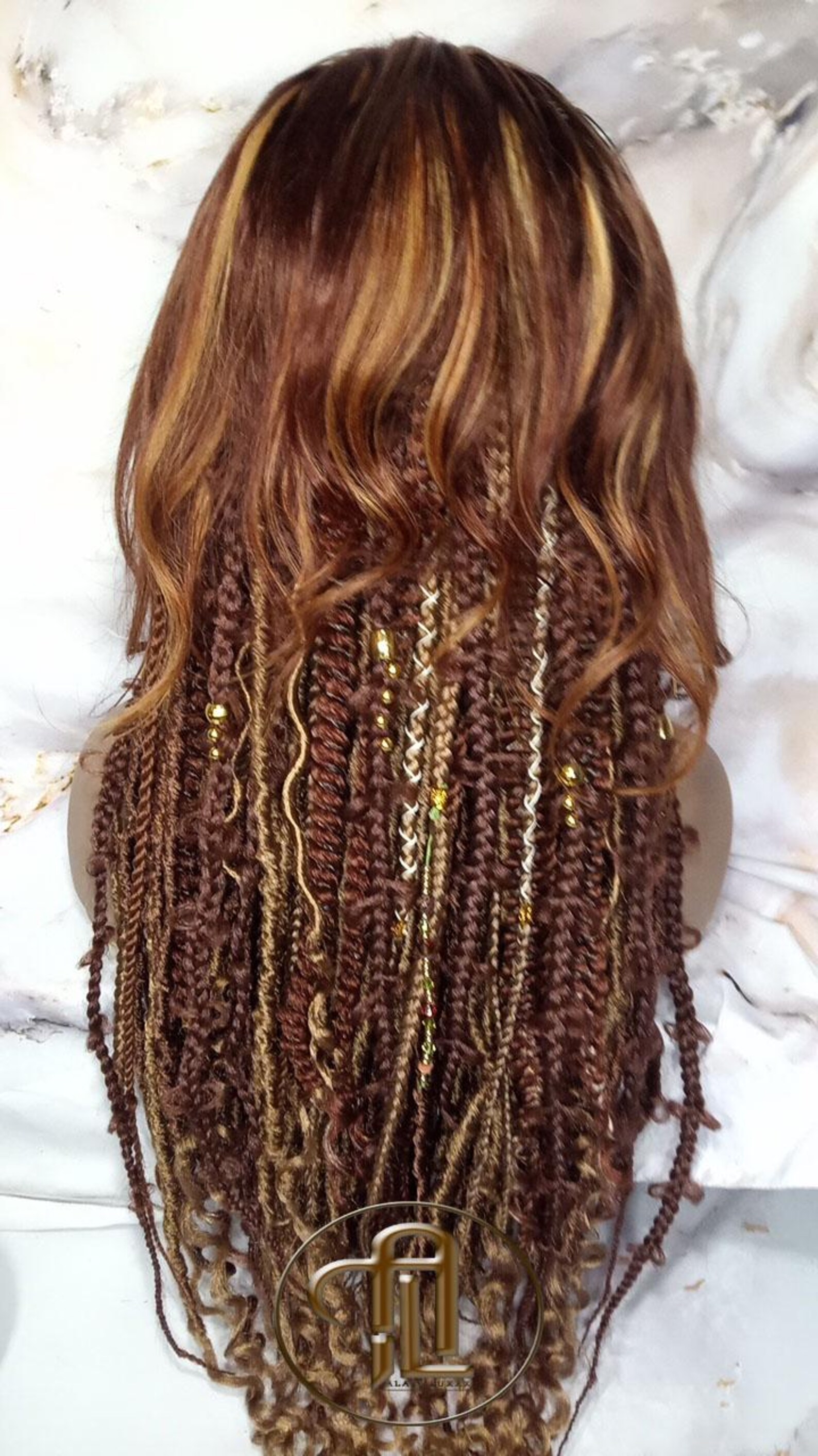 Human Hair Lace Frontal Dread Braid Twist Boho Synthetic Side Part ...
