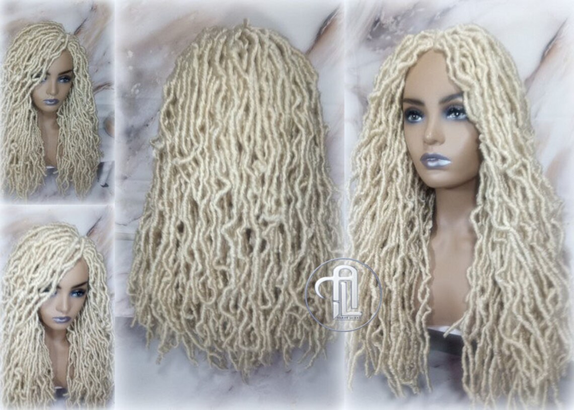 Nu Locs Distressed Soft Locs Platinum Blonde Braided Wig Gypsy Bohemian ...