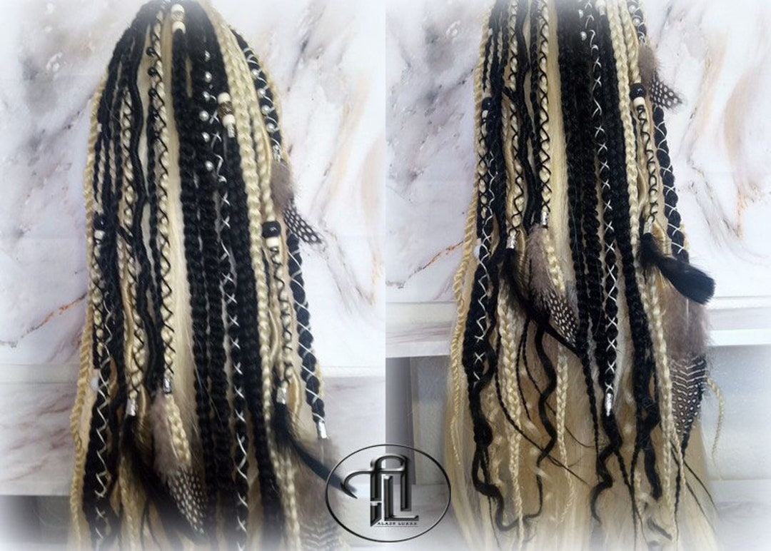 Ponytail Hair Fall Extensions Blonde 613 Black Elements Accents ...
