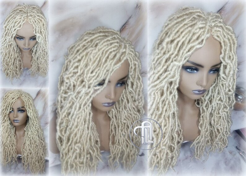 Nu Locs Distressed Soft Locs Platinum Blonde Braided Wig Gypsy Bohemian ...