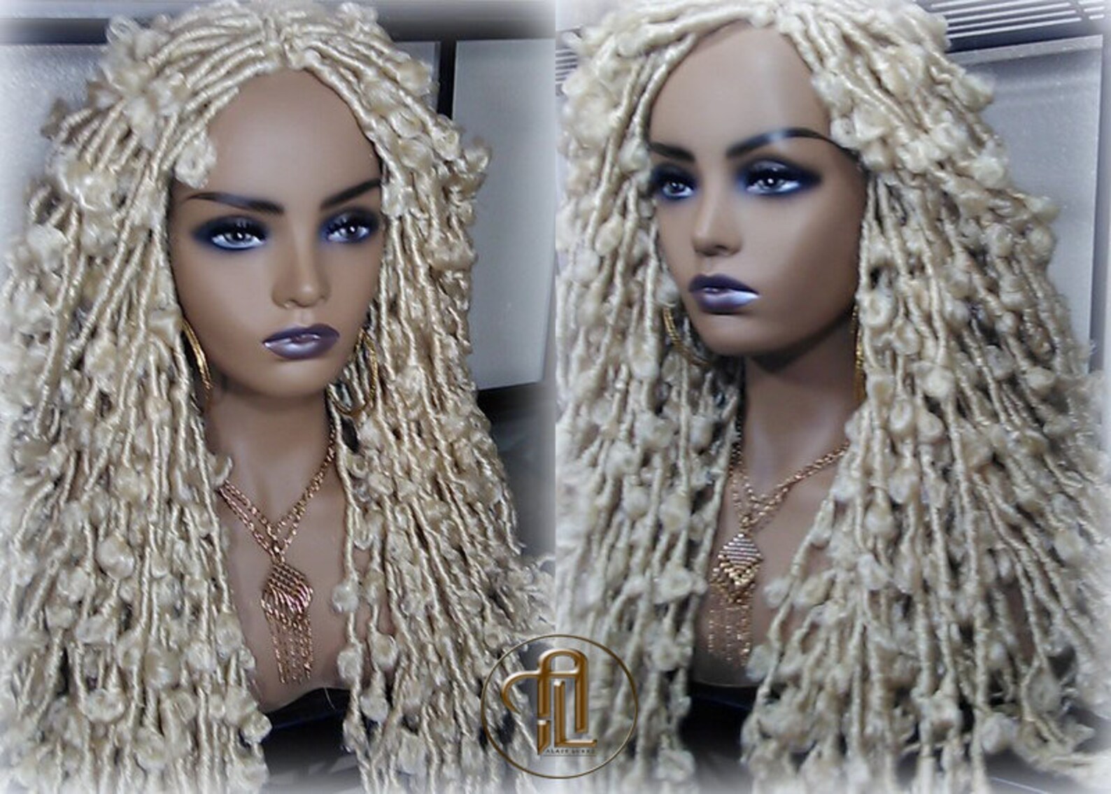 Butterfly Locs Platinum Blonde 613 Braided Wig Large Long Gypsy ...