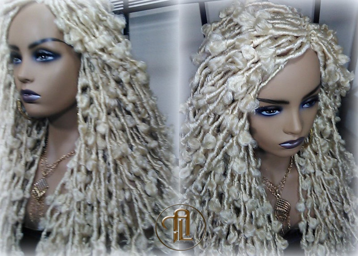 Butterfly Locs Platinum Blonde 613 Braided Wig Large Long Gypsy ...