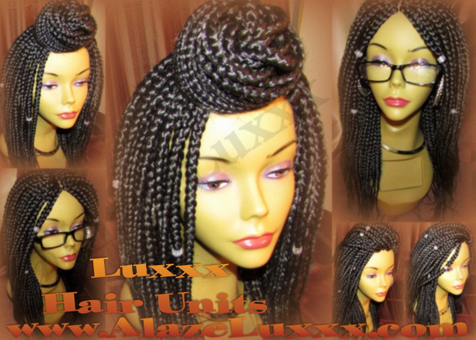 Box Braid Wig Unit 14 NEW Natural Look! Handmade Large Medium! Glueless ...