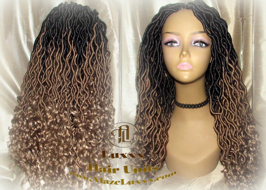 Goddess Faux Locs Gypsy Boho Ombre Black Blonde Long Synthetic Dreads ...