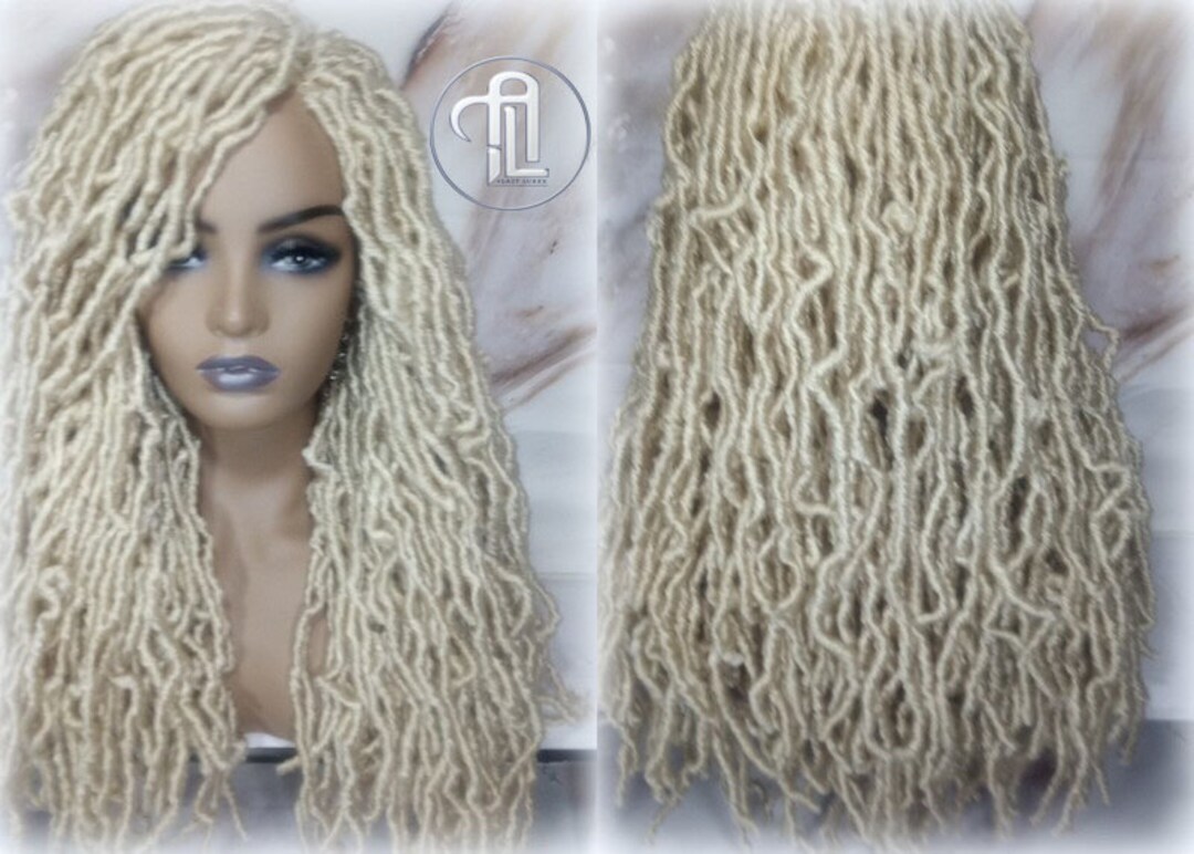 Nu Locs Distressed Soft Locs Platinum Blonde Braided Wig Gypsy Bohemian ...