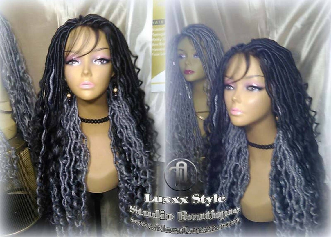 Faux Locs Synthetic Goddess LONG Lace Salt N Pepper Closure W Baby ...