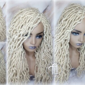 Nu Locs Distressed Soft Locs Platinum Blonde Braided Wig Gypsy Bohemian ...