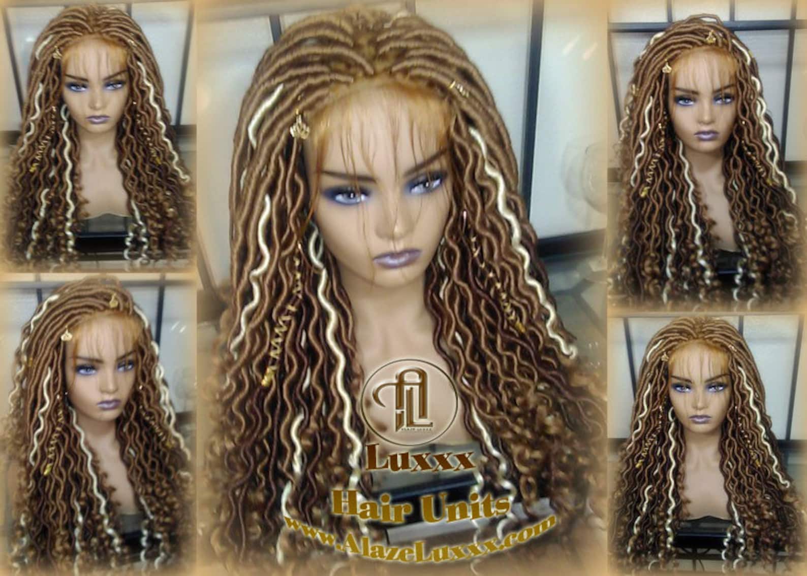 Honey Platinum Blonde Goddess Faux Gypsy Bohemian Boho Loc Wig Blonde ...