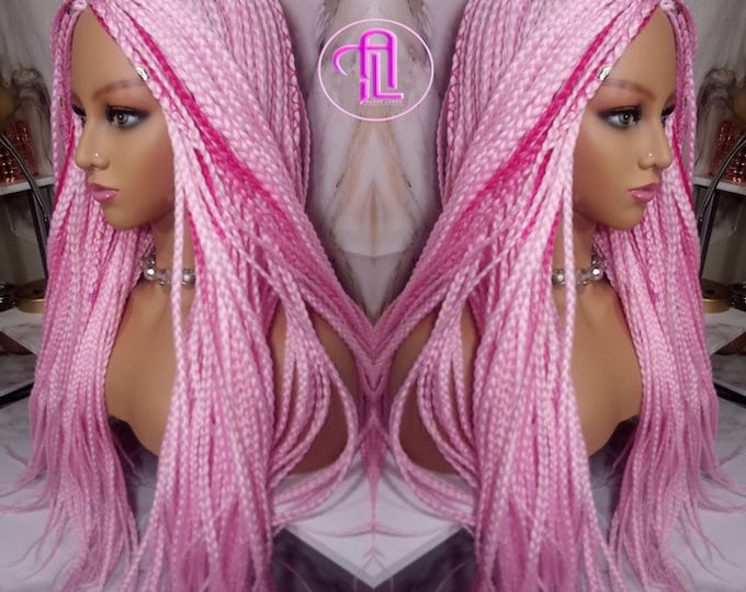 Light Pink Hot Pink Mermaid Box Braids Braided Synthetic Hair - Etsy