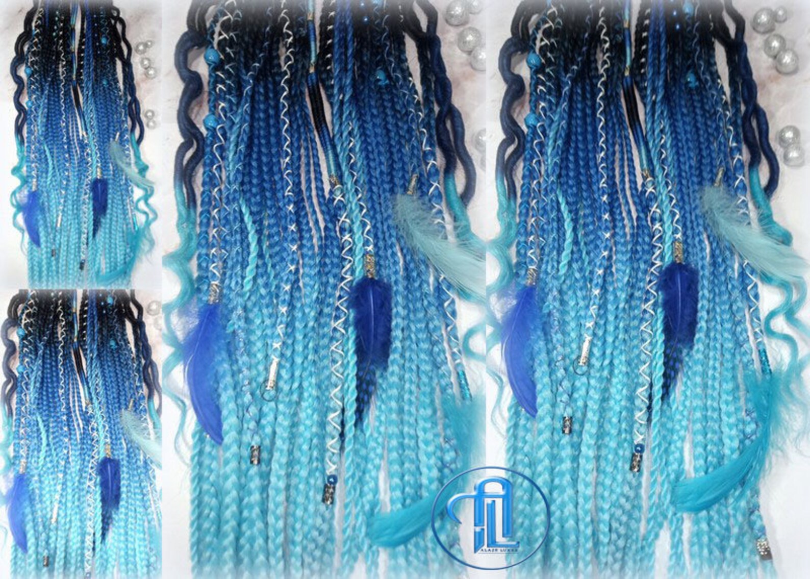 Blue Rave Ponytail Anime Cosplay Birthday Party Galaxy - Etsy