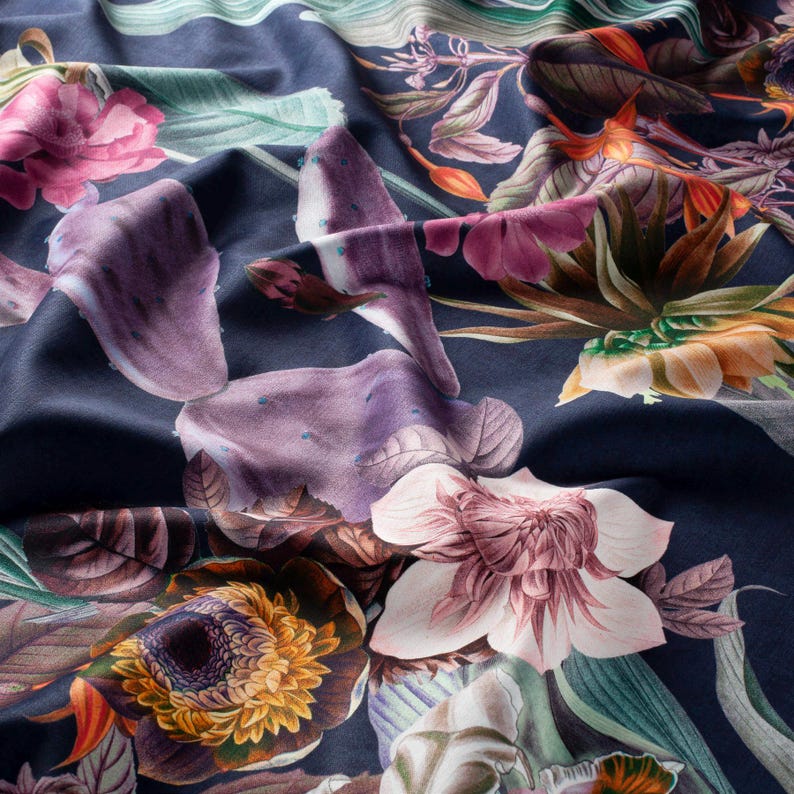 COSMIC FLOWERS *floral, Sumptuous Velvet Velour Fabric Flowers ...