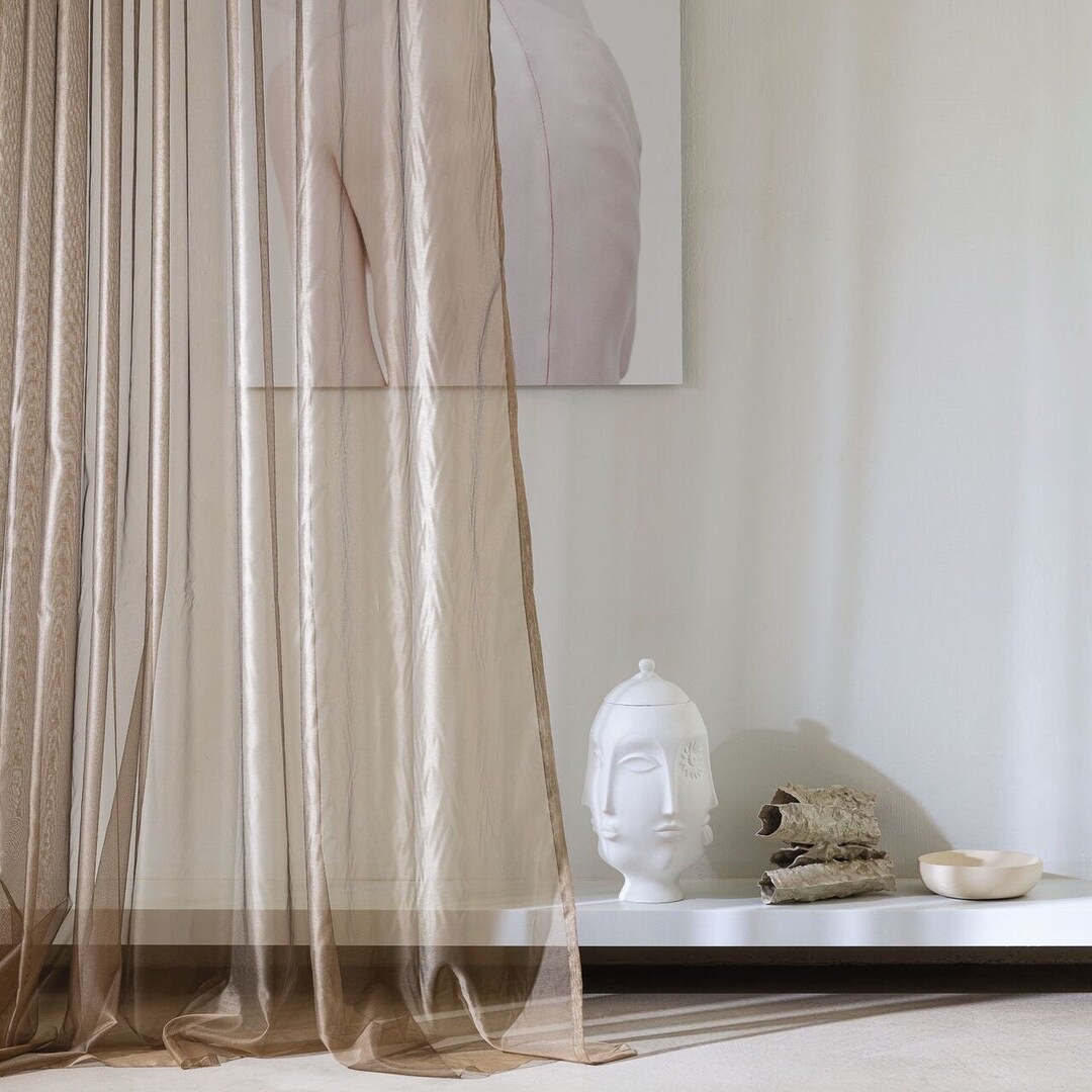 Fabric Design GOLDEN STAR Fine Curtain Fabric Marquisette 3 Meters High ...