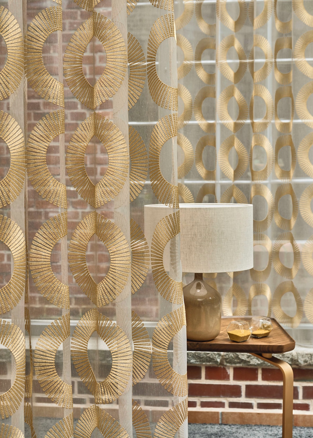 Fabric Design! AURA Gold Embroidered Marquisette Voile 4 Colors 2.98 ...