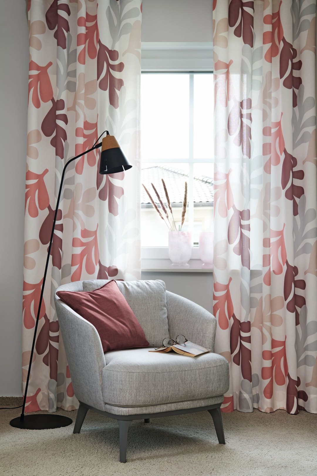 MATISSE Fabric by the Meter Voile Gardine Curtain White Red Bauhaus ...