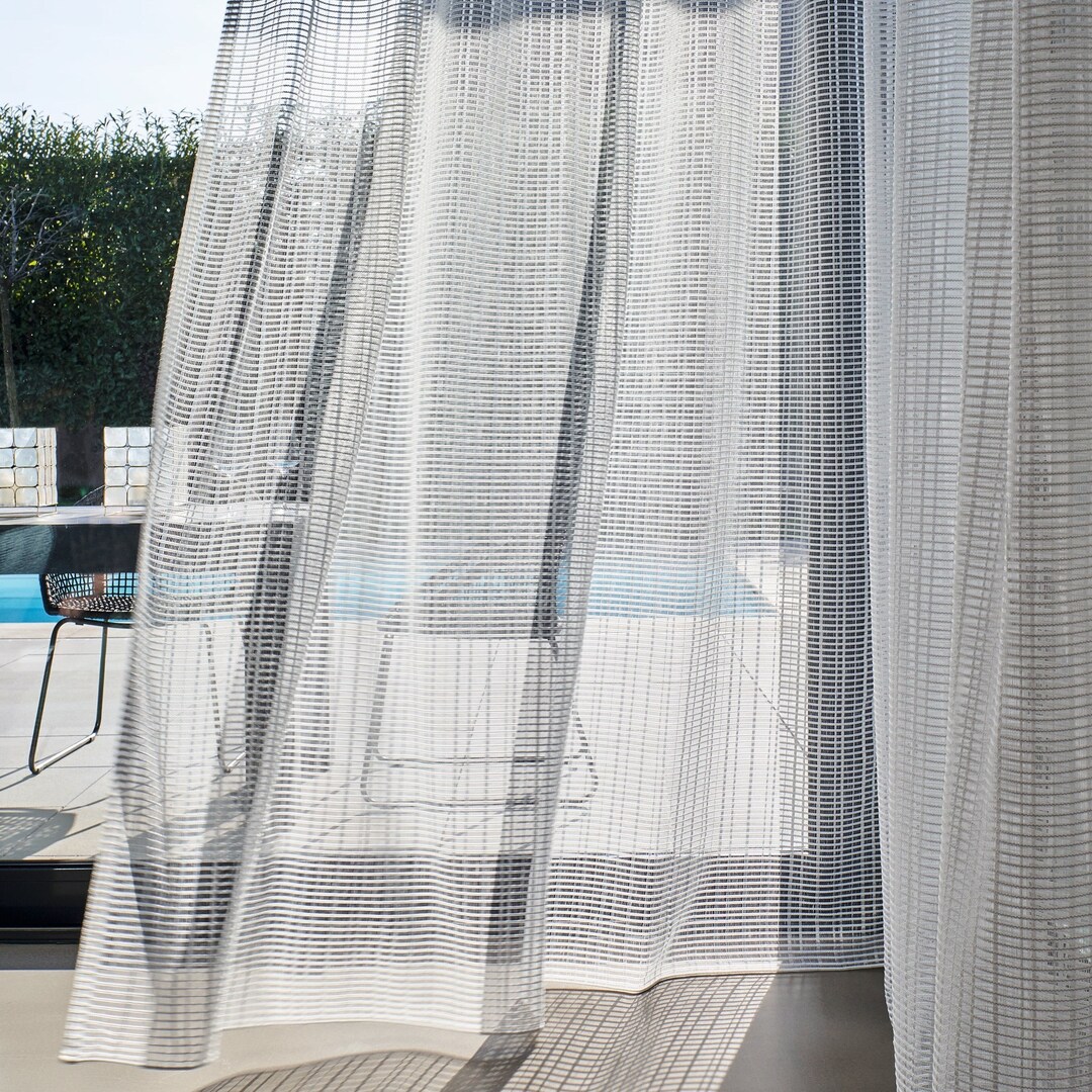 ELEGANZA Fine Mesh Fabric White 3 Meters High Curtain Living Room by ...