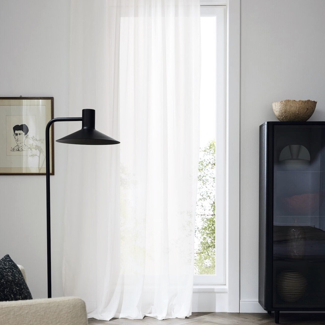 JANA* Fine Batiste Fabric Woven Curtain by the Meter 3 Meters High Jab ...