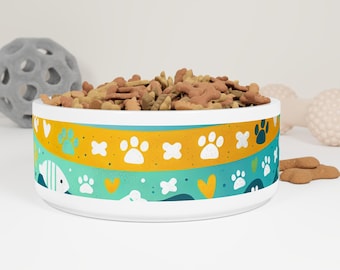 Paw Print Pet Bowl - Etsy
