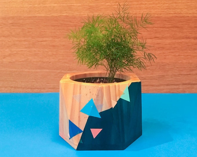 Catalina Current, a Wooden Hexagon Container With Hand-painted ...