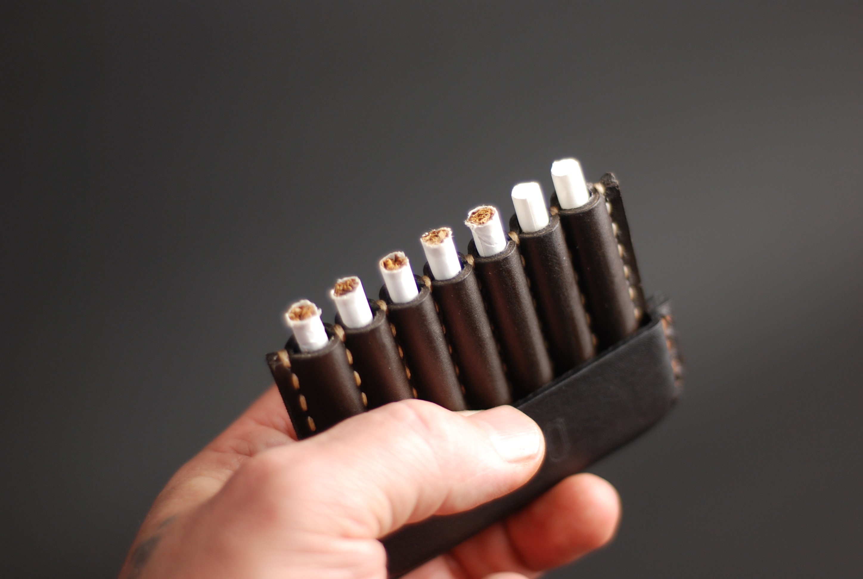 Leather Hand-rolled Cigarettes Case, Pocket Tobacco Case, Case ...
