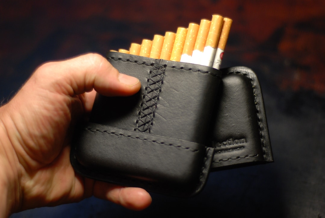 Personalized Leather Cigarette Pack Holder, Leather Cigarette Case 20 ...