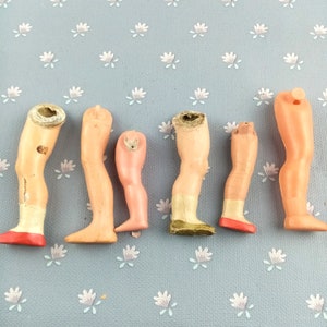 Doll Parts, Lot 6x Antique German Composition Doll Parts, Doll Legs ...