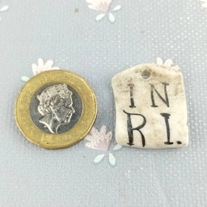 Antique Porcelain Crucifix INRI Plaque , Cross Top Decor Inri Sign ...